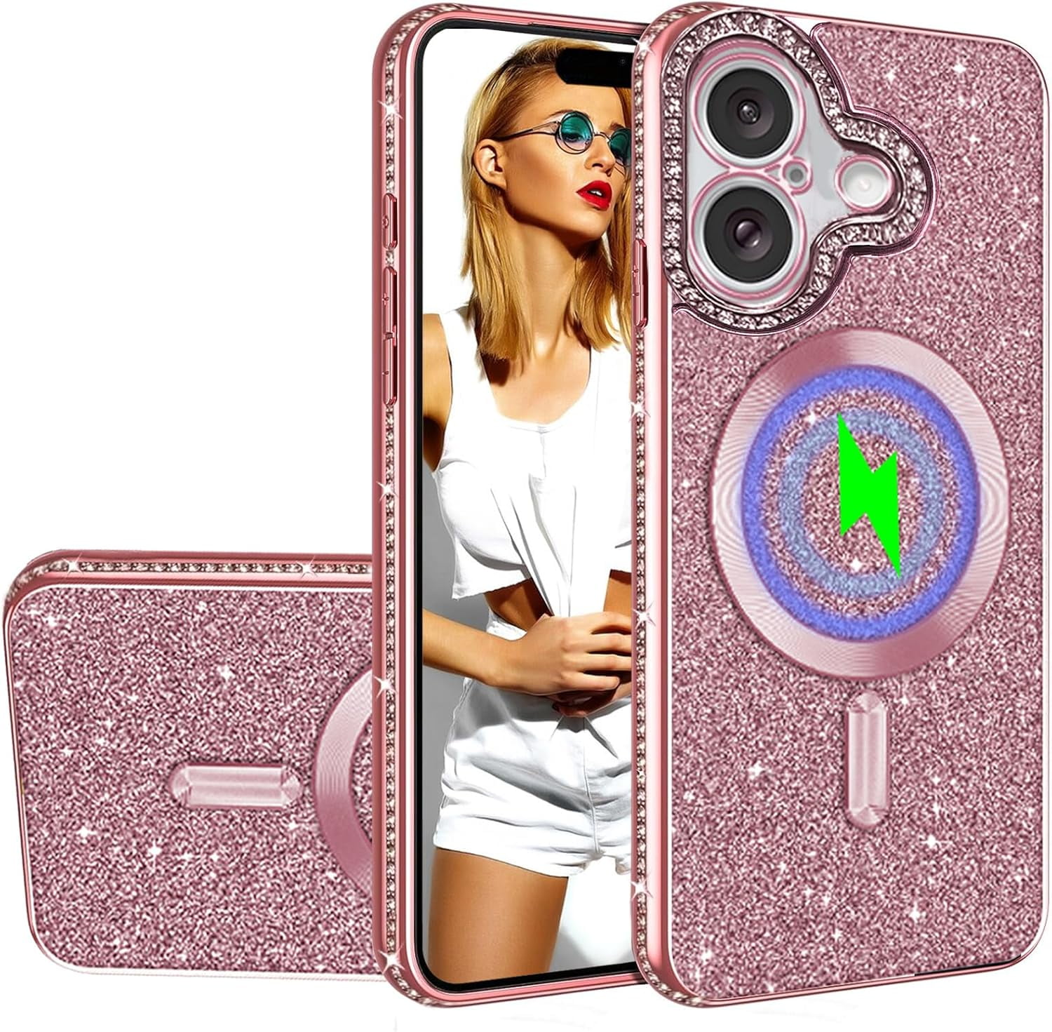 for iPhone 16 Plus Bling Crystal Diamonds Rhinestone Bumper Cover ...