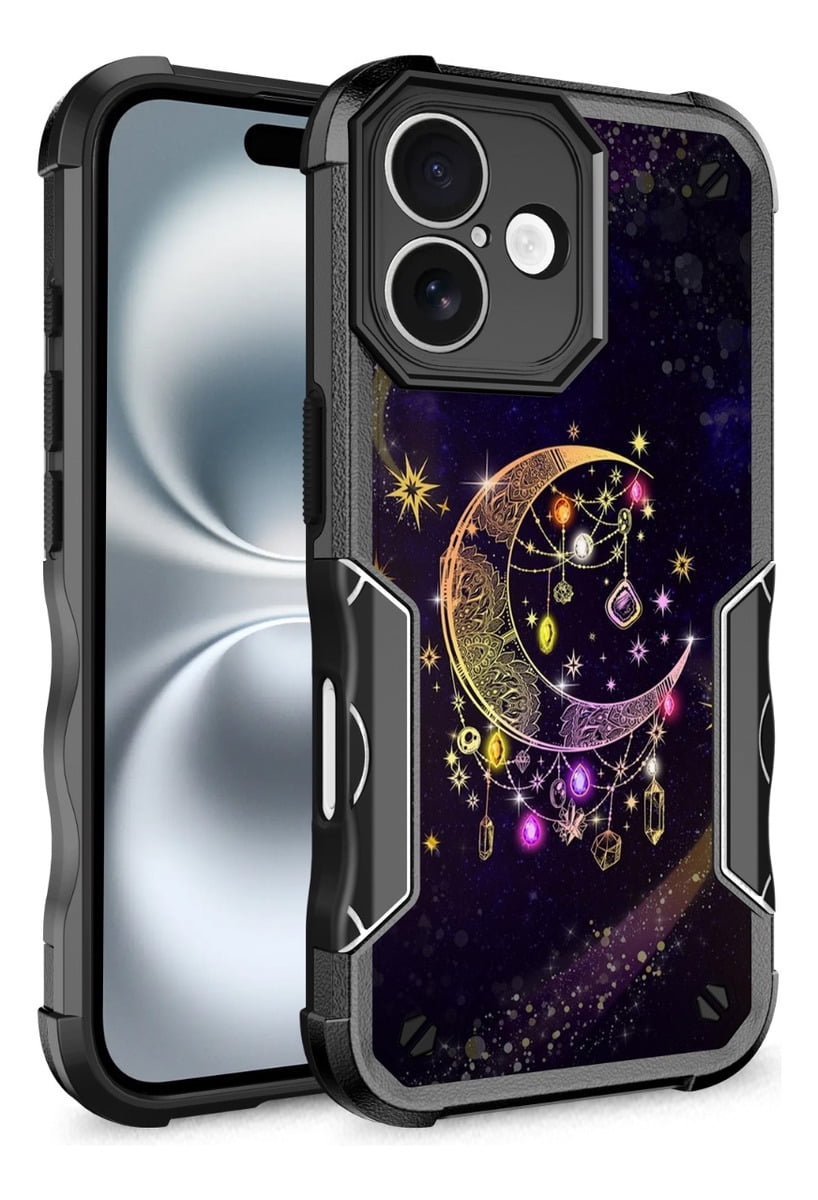 iPhone 16 Plus Case, Rosebono Hybrid Dual Layer Graphic Design Pattern ...