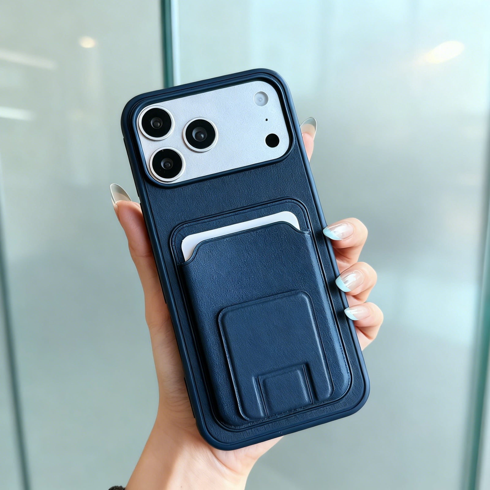 For iPhone 16 Plus Phone Case,With Invisible Kickstand,Credit Card ...