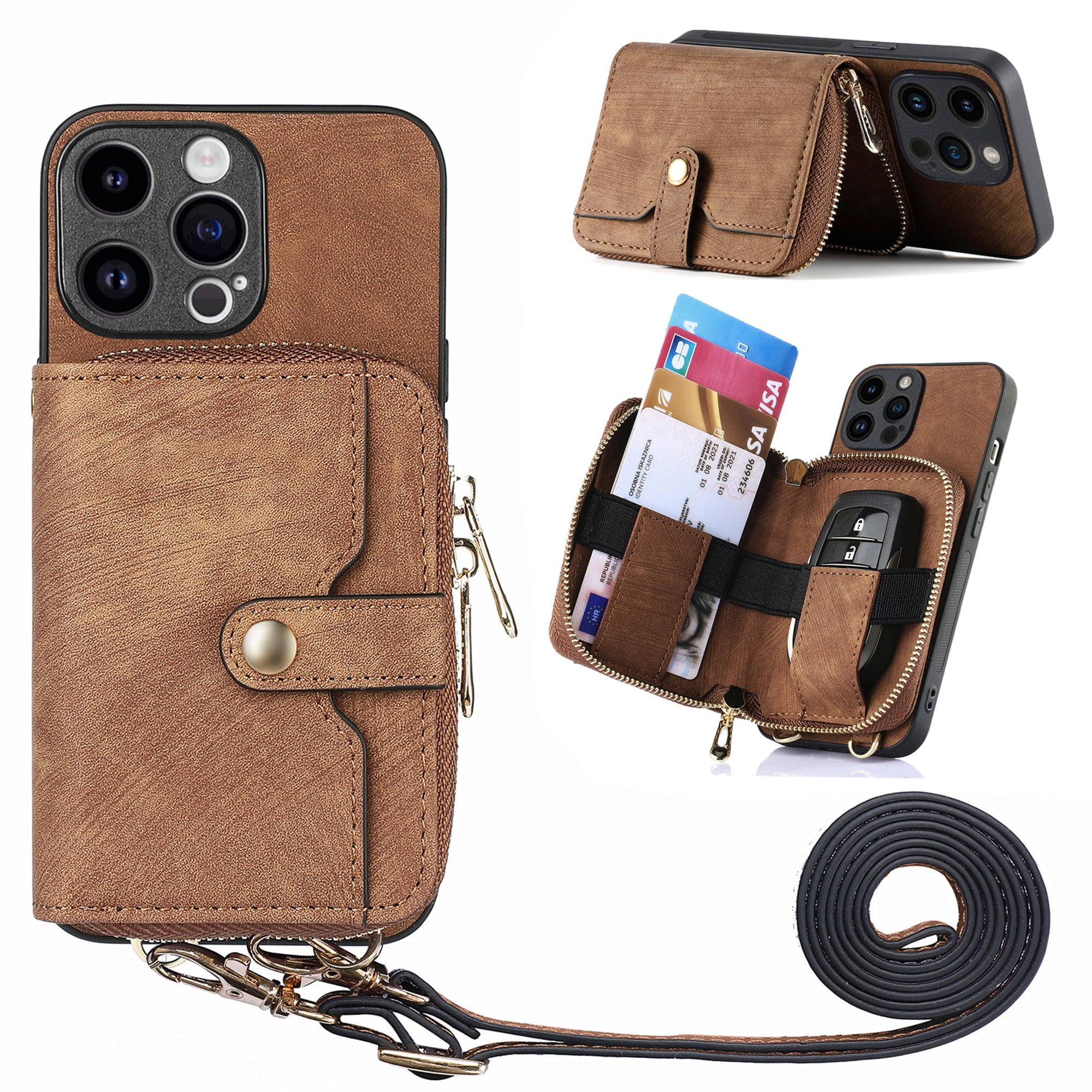 for iPhone 16 Plus Wallet Case, Crossbody Phone Purse with Card Holder ...