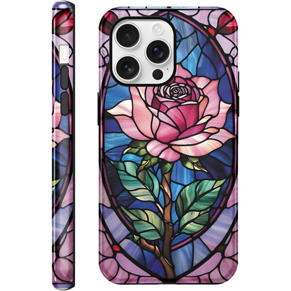 for iPhone 16 Pro 6.3'' Vibrant Purple Rose Case, Aesthetic Protective ...