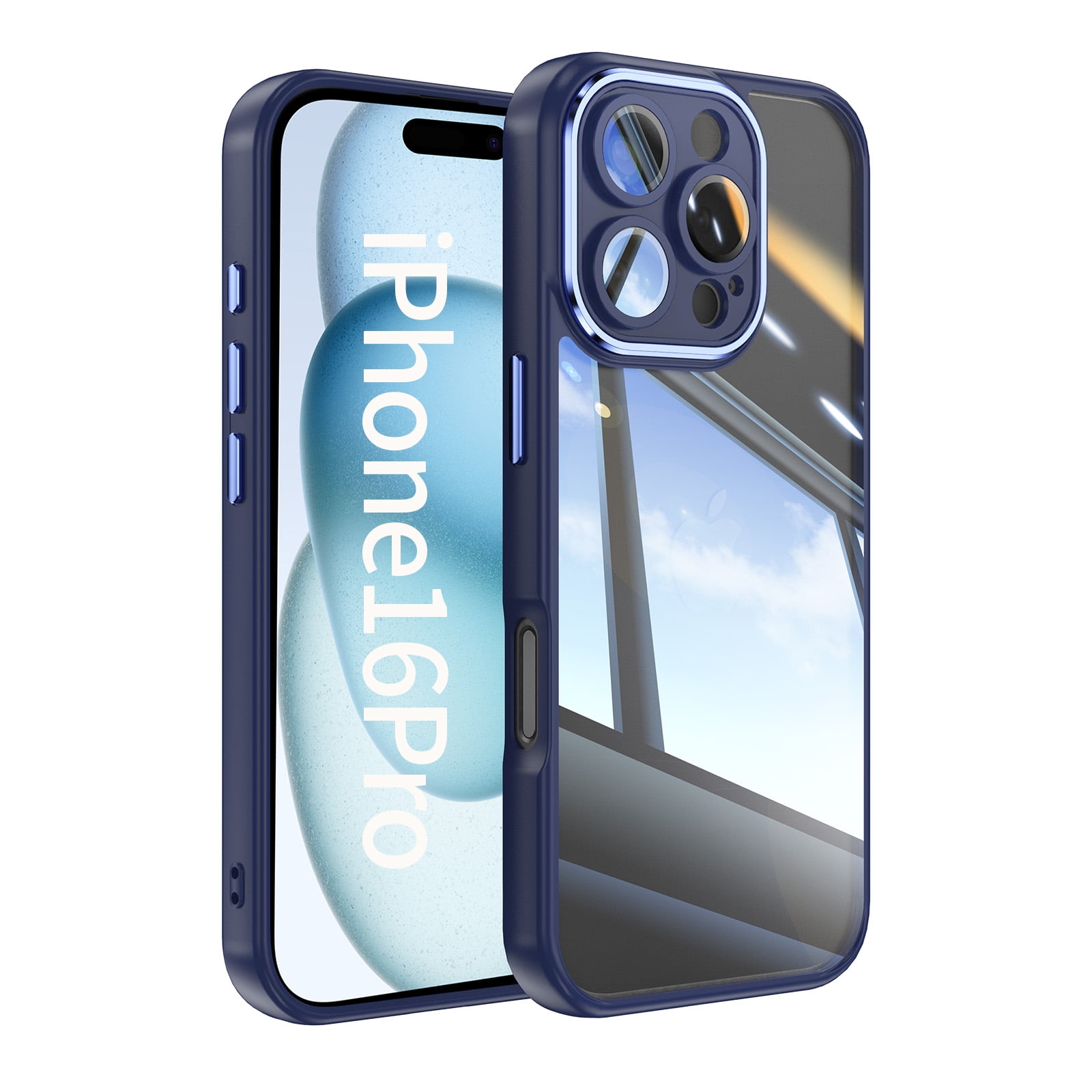 for iPhone 16 Pro Case Clear Slim, [Built in Lens Protector] [Non ...