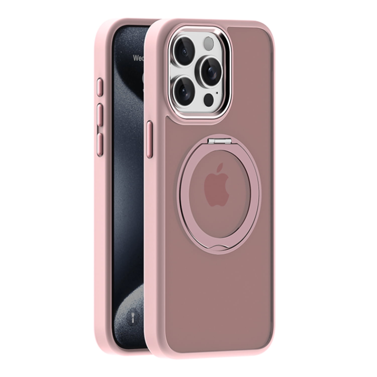 for iPhone 16 Pro Case with Invisible Ring Holder Stand Translucent ...