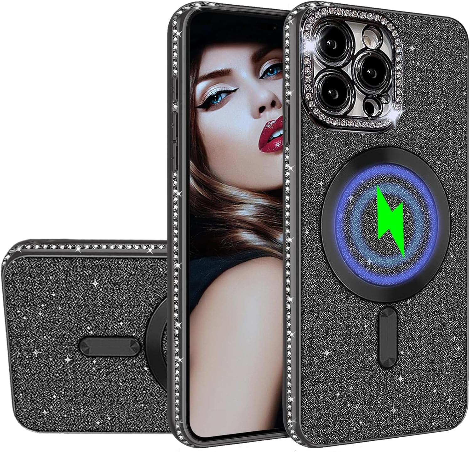 for iPhone 16 Pro Max Bling Crystal Diamonds Rhinestone Bumper Cover ...