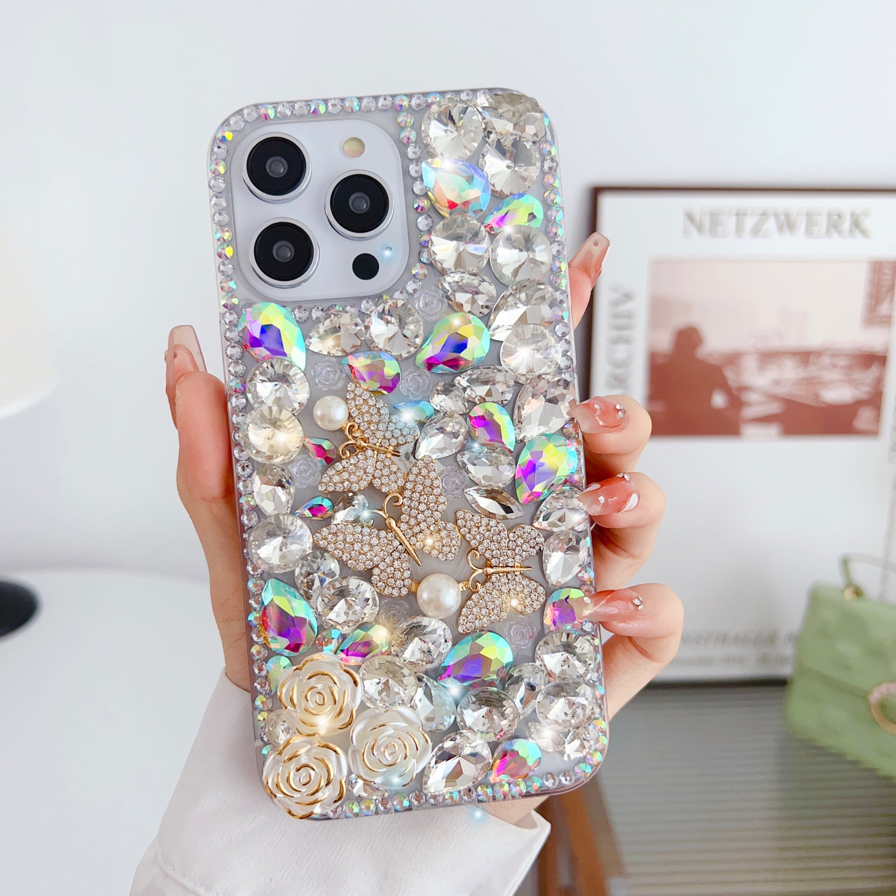 for iPhone 16 Pro Max Bling Glitter Case, Luxury Shiny Diamond Crystal ...