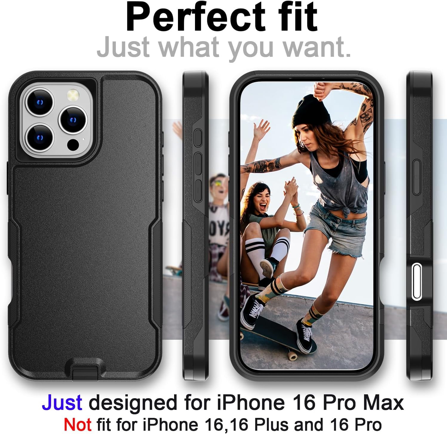 for iPhone 16 Pro Max Case with Belt Clip,[Compatible MagSafe] Heavy ...