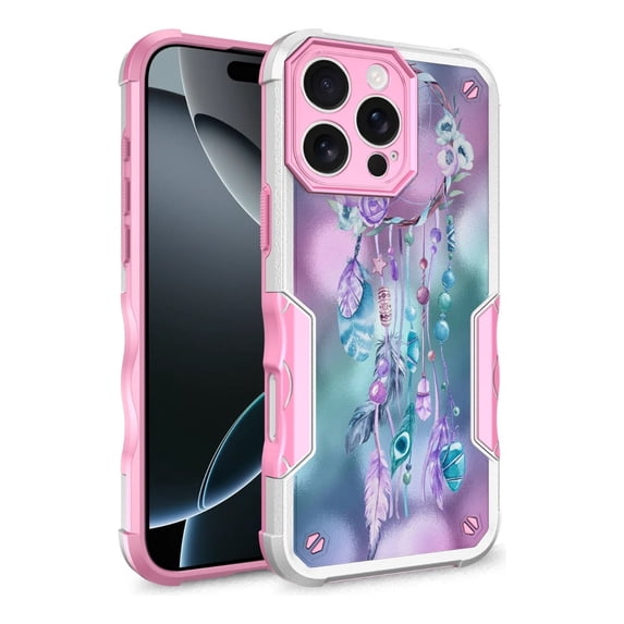 iPhone 16 Pro Max Case, Rosebono Hybrid Dual Layer Graphic Design ...
