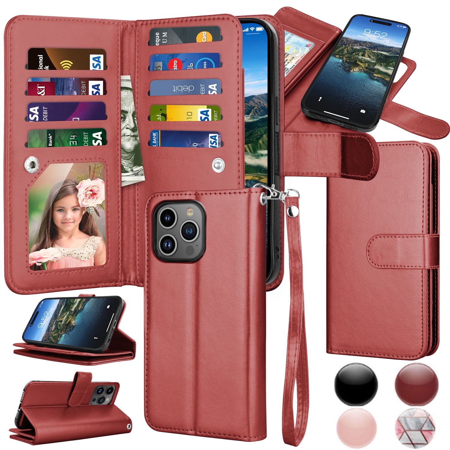 iPhone 16 Pro Max Case,for iPhone 16 Pro Max Wallet Phone Case,Takfox ...