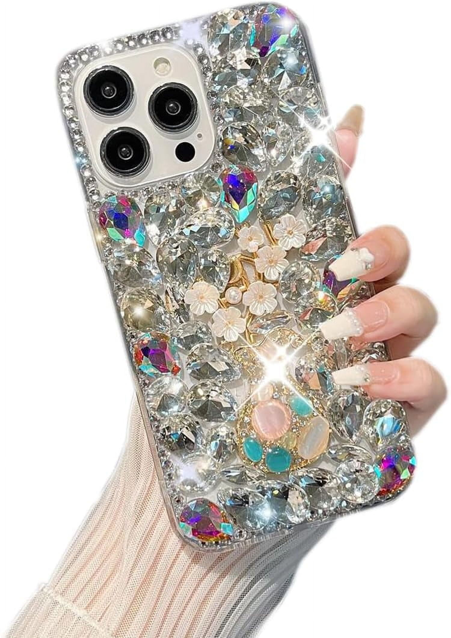 for iPhone 16 Pro Max Glitter Bling Case, Cute Luxury 3D Crystal ...