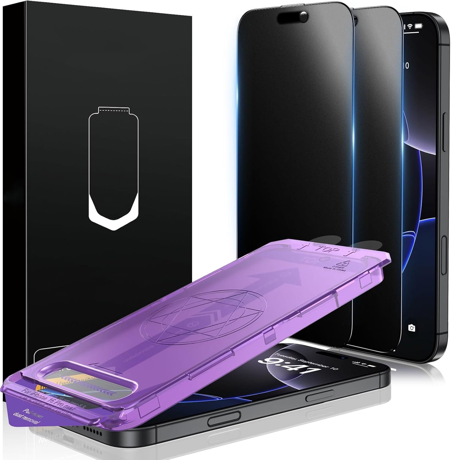 for iPhone 16 Pro Max Matte Privacy Screen Protector - Anti-Fingerprint ...