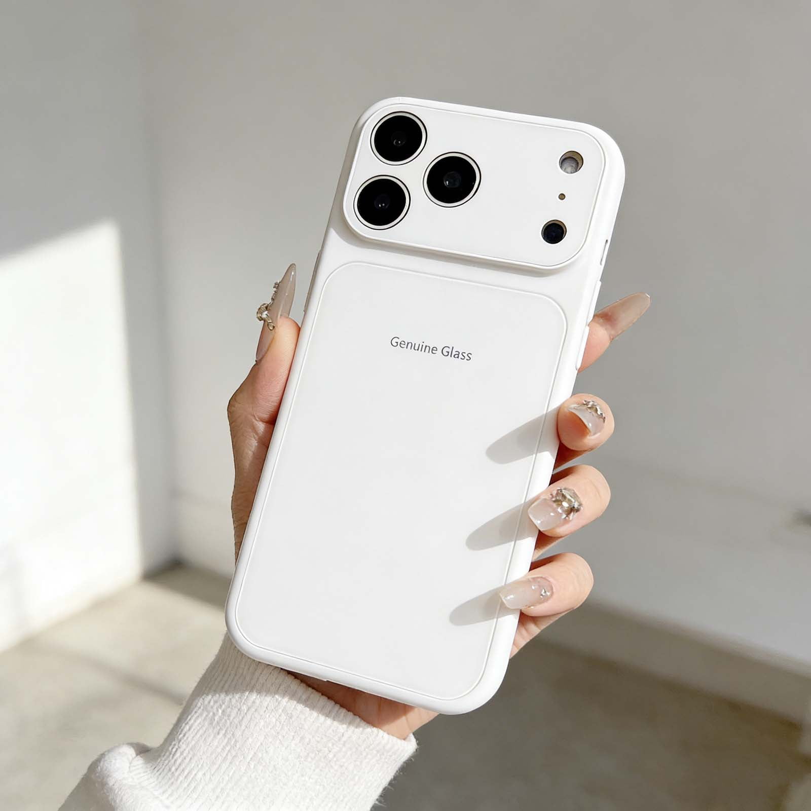 For iPhone 16 Pro Max Phone Case,Anti-Scratch Tempered Glass Back,Ultra ...