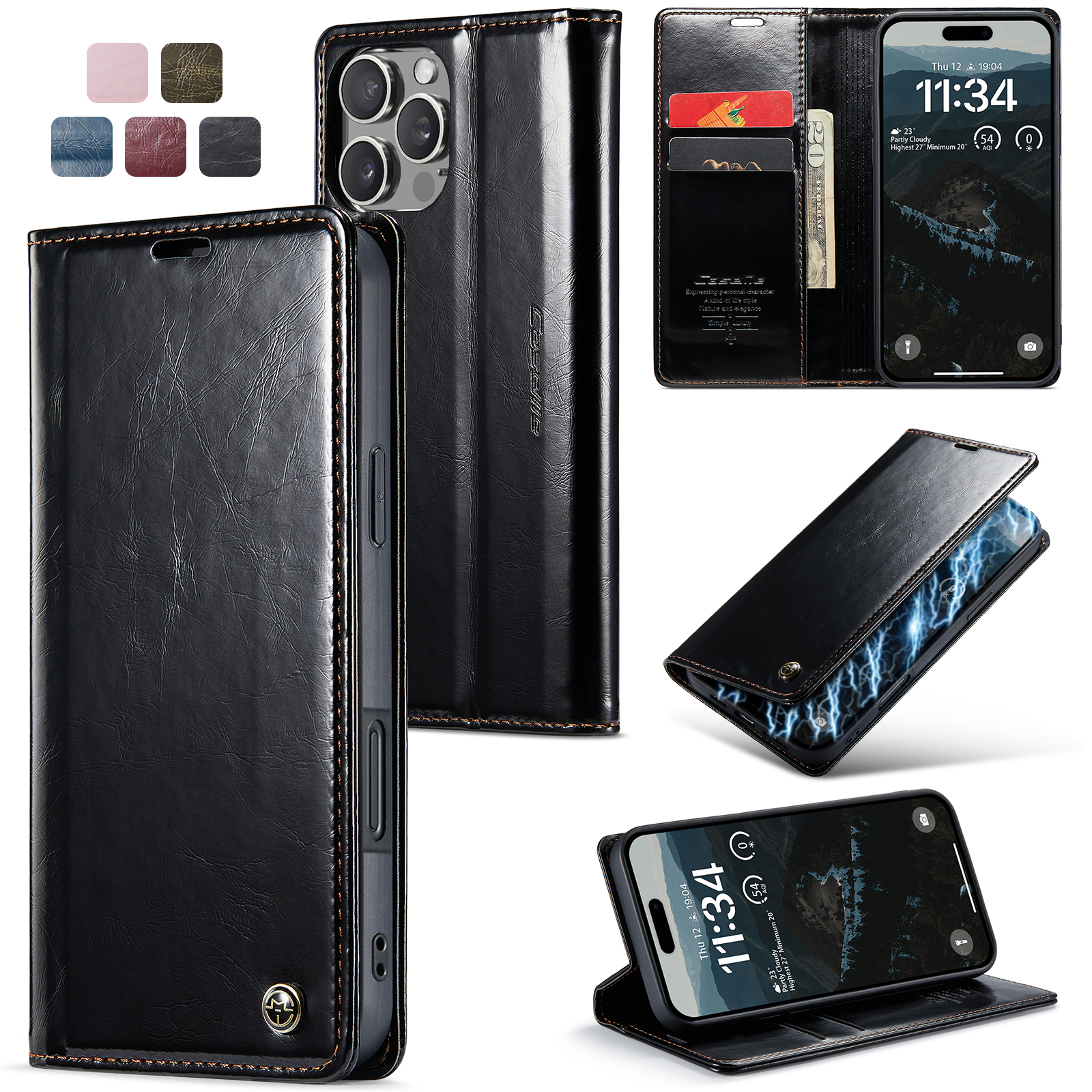 iPhone 16 Pro Wallet Case for Apple iPhone 16 Pro Premium Luxury PU ...