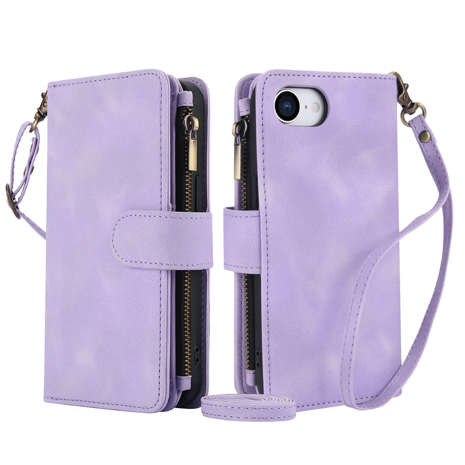 for iPhone 16E Crossbody Case Wallet with Card Slots - PU Leather Case ...