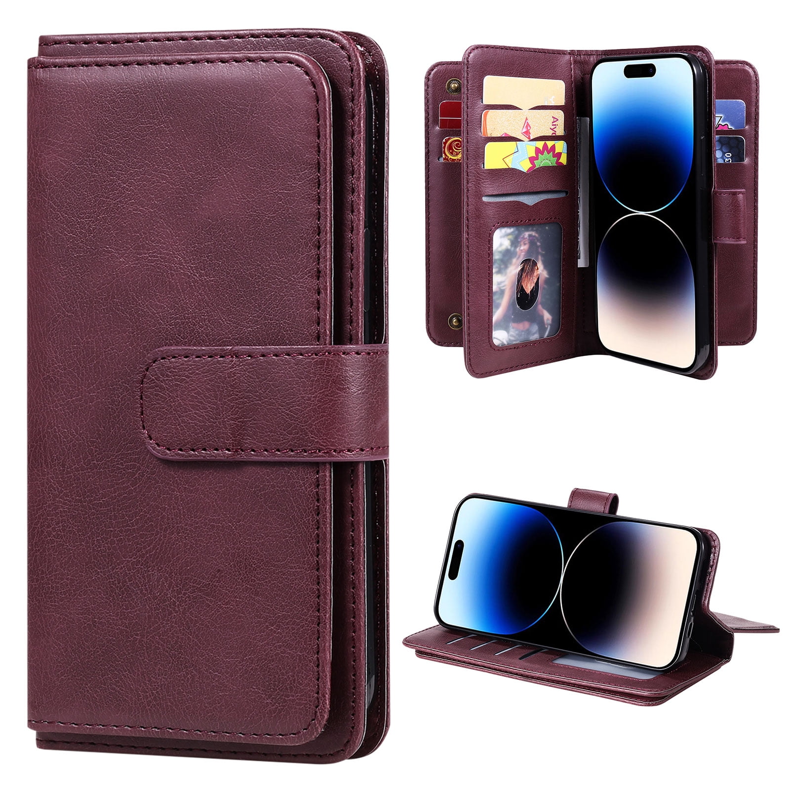 for iPhone 16e Case, Heavy Duty Protection Wallet with Magnetic Case ...