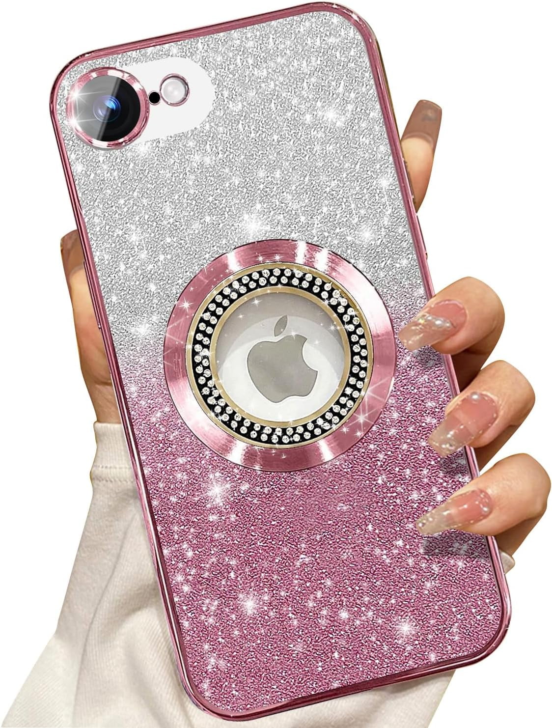 For iPhone 16e Magnetic Glitter Case Compatible with MagSafe,Full ...