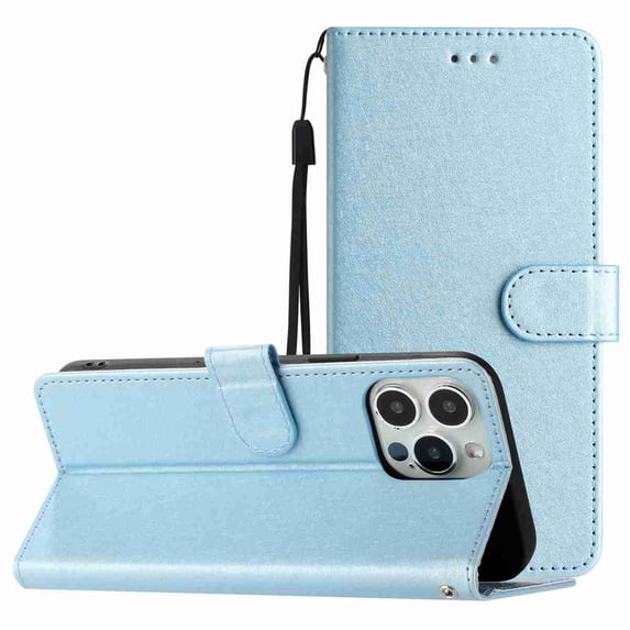 For iPhone 16e Phone Case,Silk Texture PU Leather Flip Folding ...