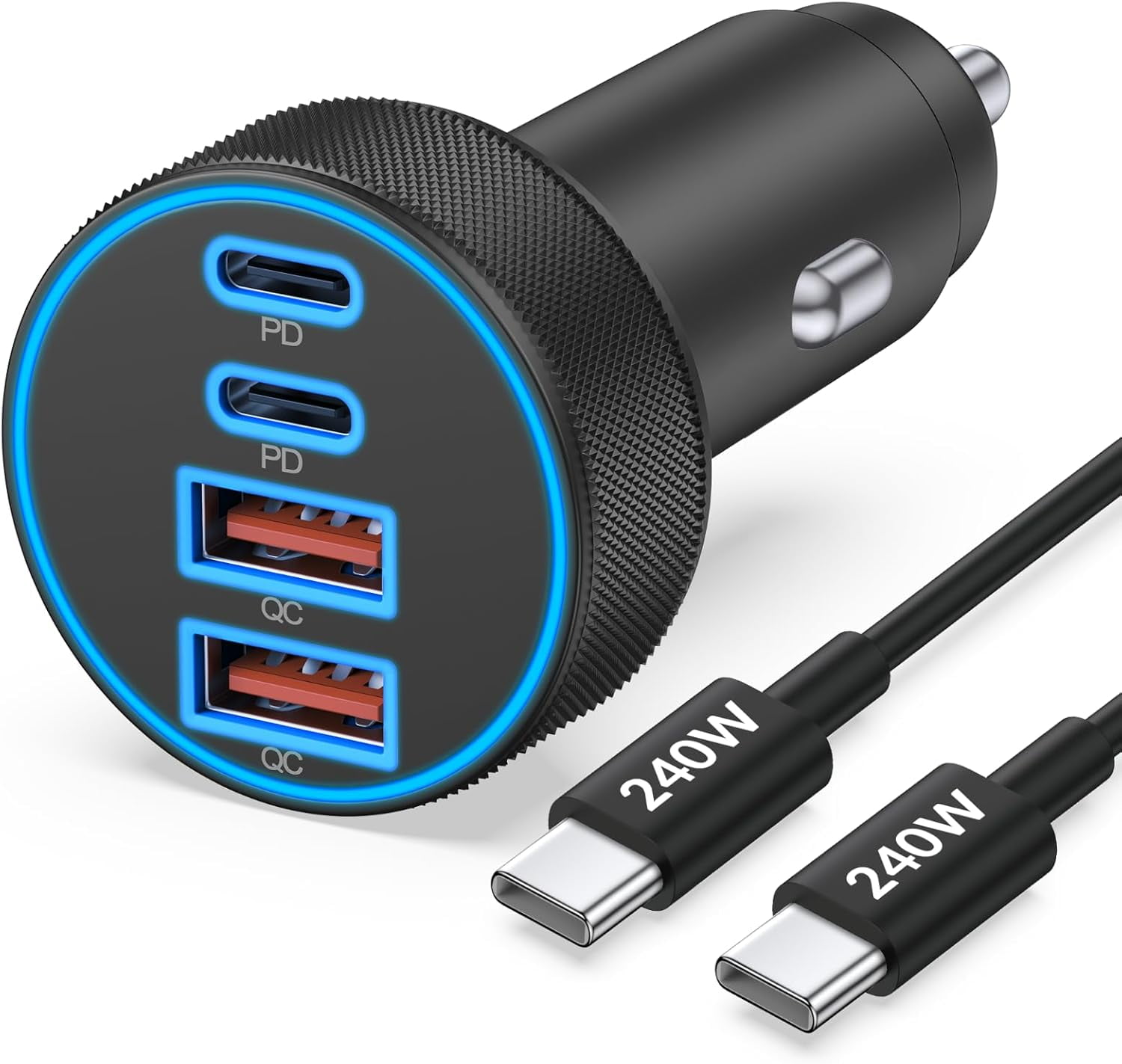 iPhone 17 16 15 Car Charger Fast Charging, 90W 4-Port USB C Fast Car ...