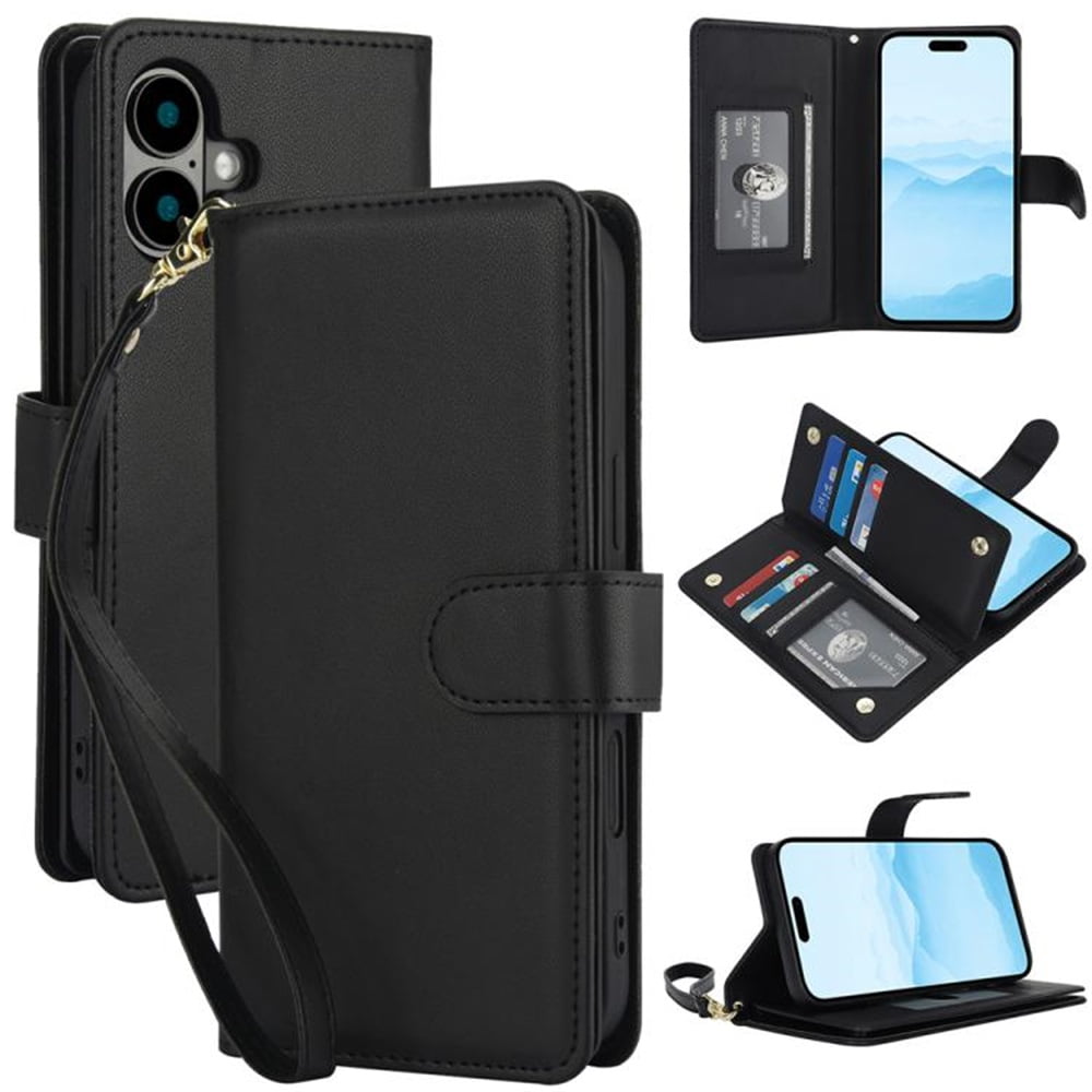 For iPhone 17 6.3" Wallet Case Leather Magnetic Flip Cover with Card ...