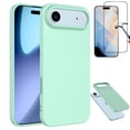 iPhone 17 Air Liquid Silicone Case with Tempered Glass Screen Protector ...