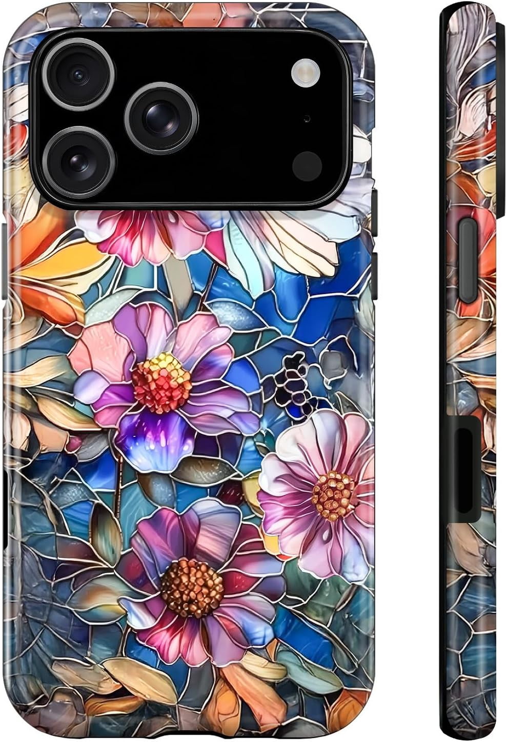 for iPhone 17 Pro Case, with Cute Wildflower Design, Dual Layer Soft ...