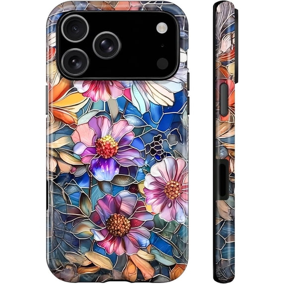 for iPhone 17 Pro Case, with Cute Wildflower Design, Dual Layer Soft ...