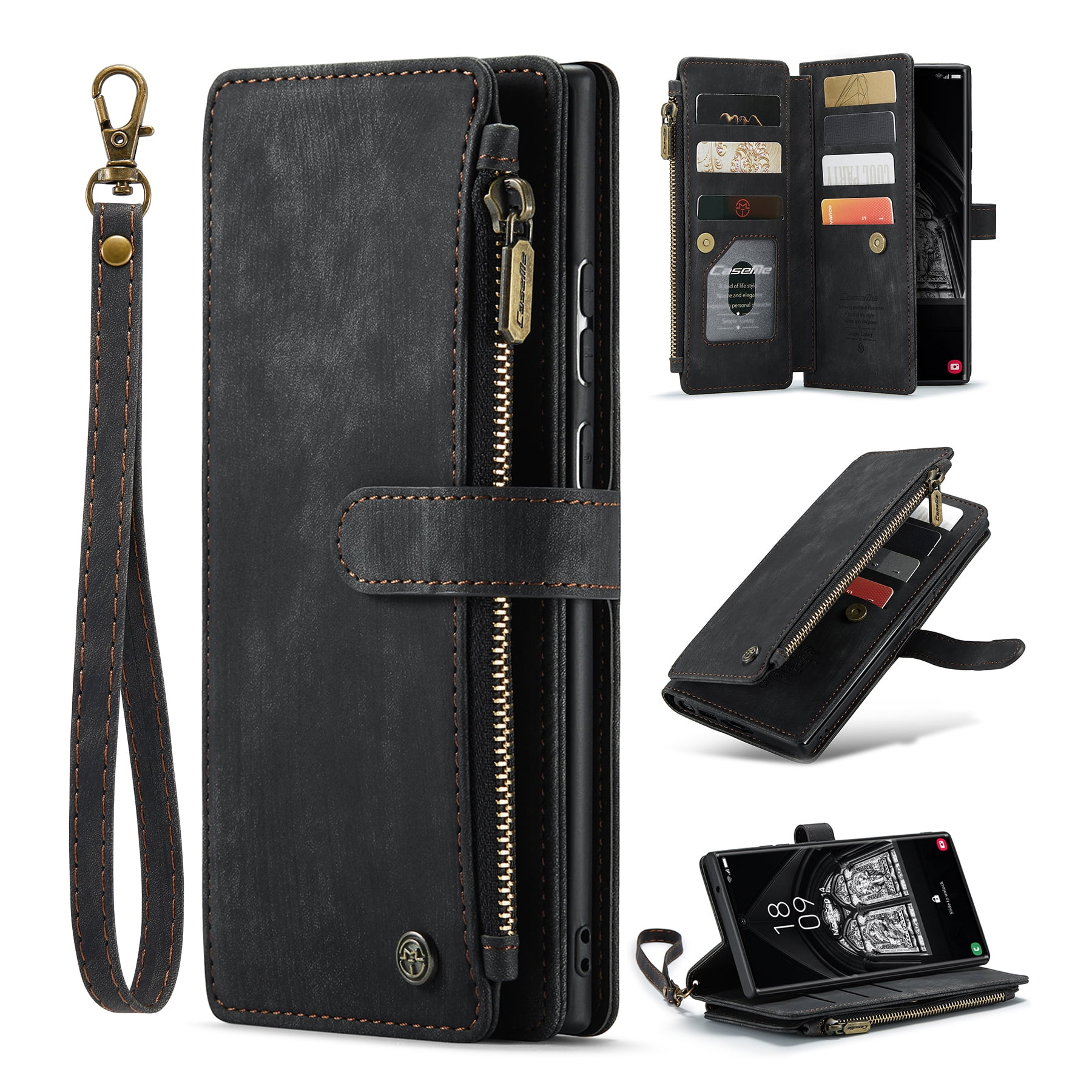 for iPhone 17 Pro Case, Wallet Case with Card Holder Kickstand Magnetic ...