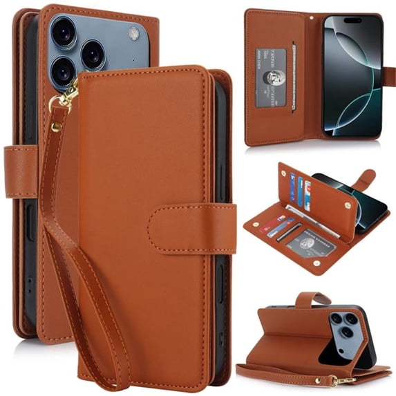For iPhone 17 Pro Max 6.9" Wallet Case Leather Magnetic Flip Cover with ...