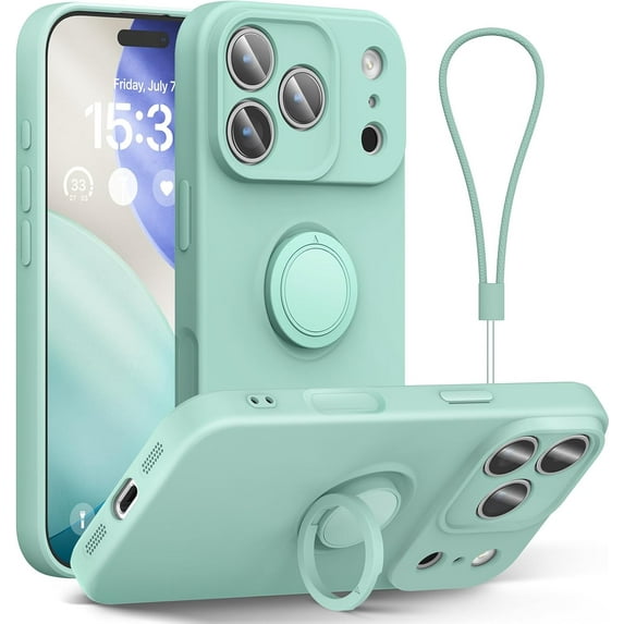 for iPhone 17 Pro Max Case 6.9'', Ring Stand Silicone Slim Design (with ...