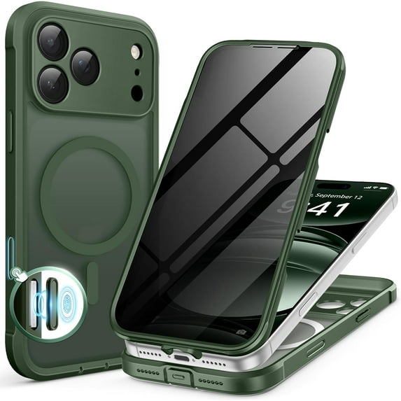 for iPhone 17 Pro Max Case, Compatible with MagSafe, Built-in Privacy ...