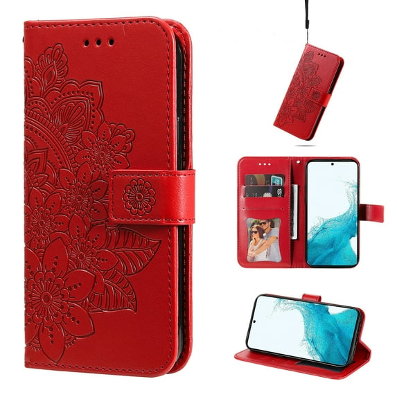 for iPhone 17 Pro Max Girls Women Floral Embossed Wallet Folio Flip ...