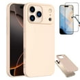 iPhone 17 Pro Max Liquid Silicone Case with Tempered Glass Screen ...