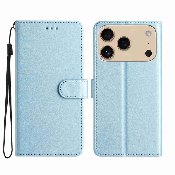 For iPhone 17 Pro Max Phone Case,Silk Texture PU Leather Flip Folding ...