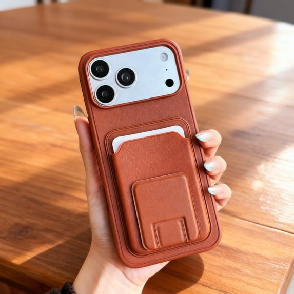 For iPhone 17 Pro Max Phone Case,With Card Slots,Contractile Kickstand ...