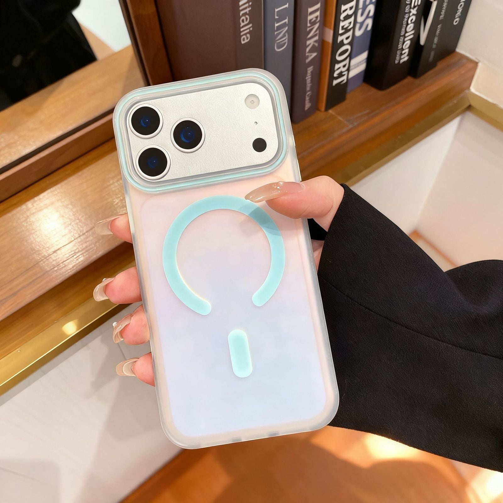 For iPhone 17 Pro Phone Case,Discolored Dazzling Back Design,Compatible ...