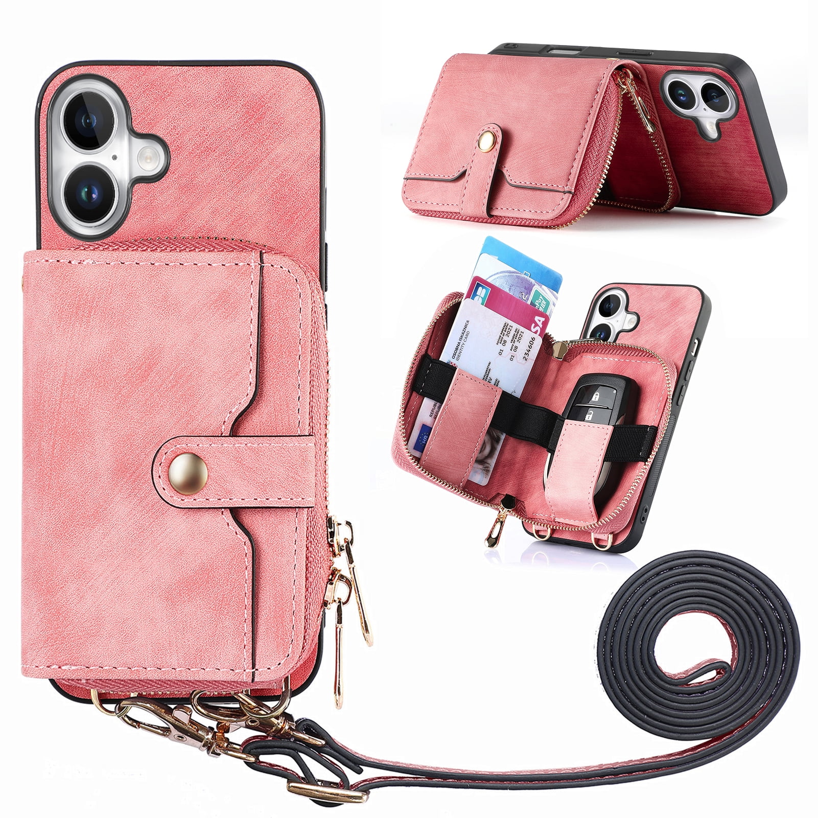 for iPhone 17 Wallet Case, PU Leather Case with Back Card Holder ...