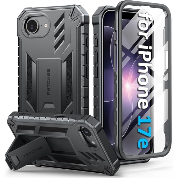for iPhone 17e Phone Case: [Built-in Screen Protector & Kickstand ...