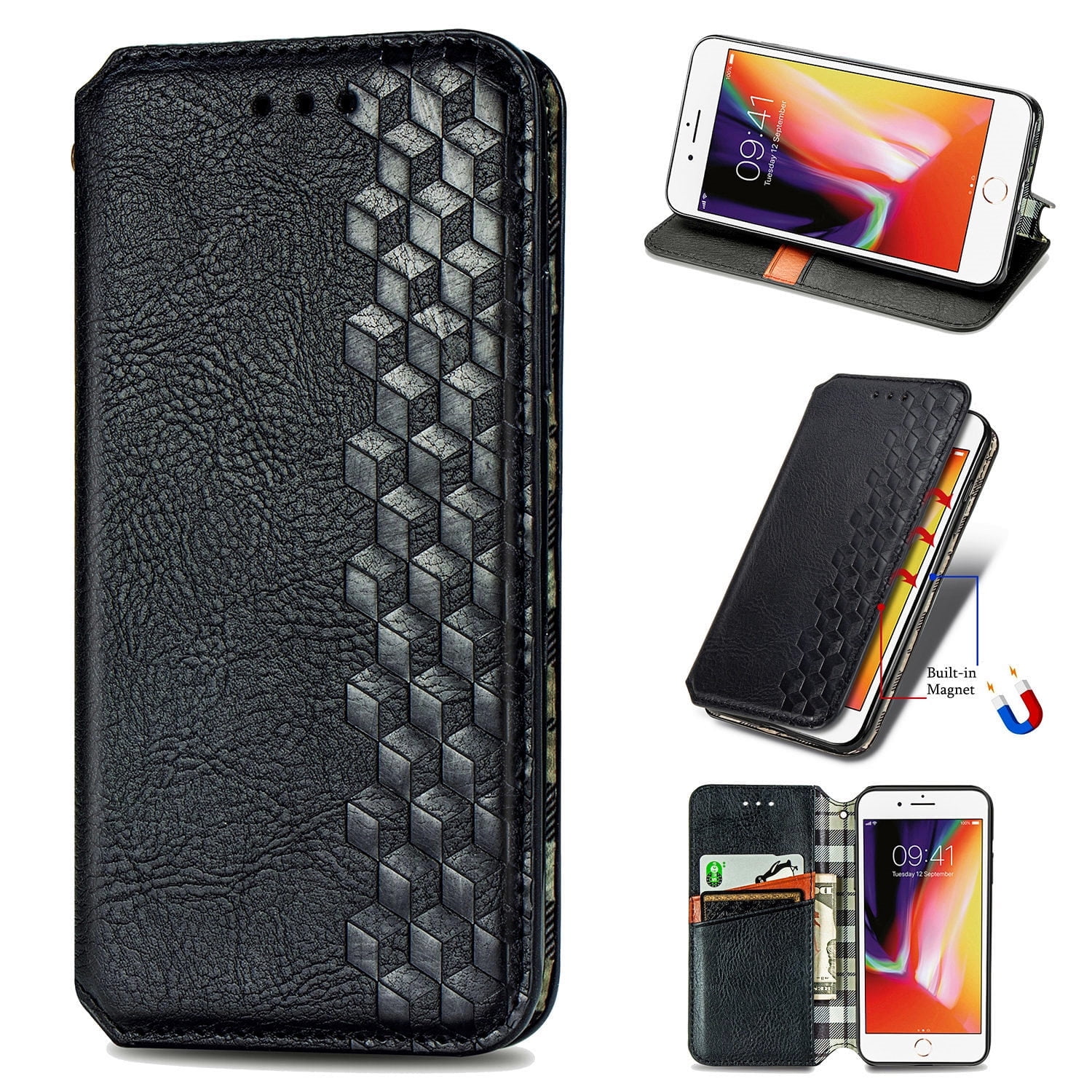 iPhone 6 Case,iPhone 6s Case,PU Leather TPU Wallet Cover with Card ...
