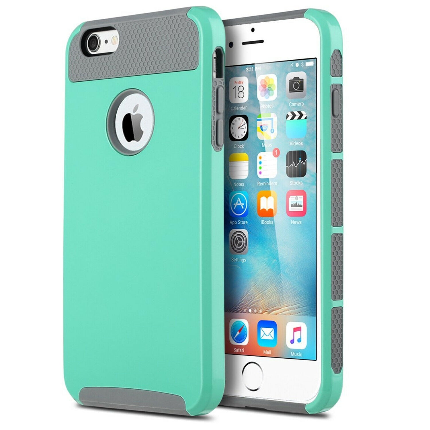 iPhone 6 Plus Phone Case, 2-Piece Style Hybrid Shockproof Hard Case ...