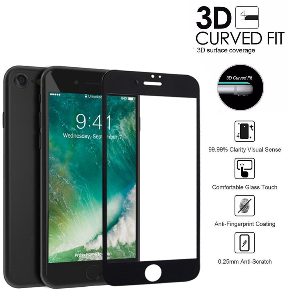 iPhone 7 3D Curve Screen Edge Protector, Mignova Tempered Glass FUll ...