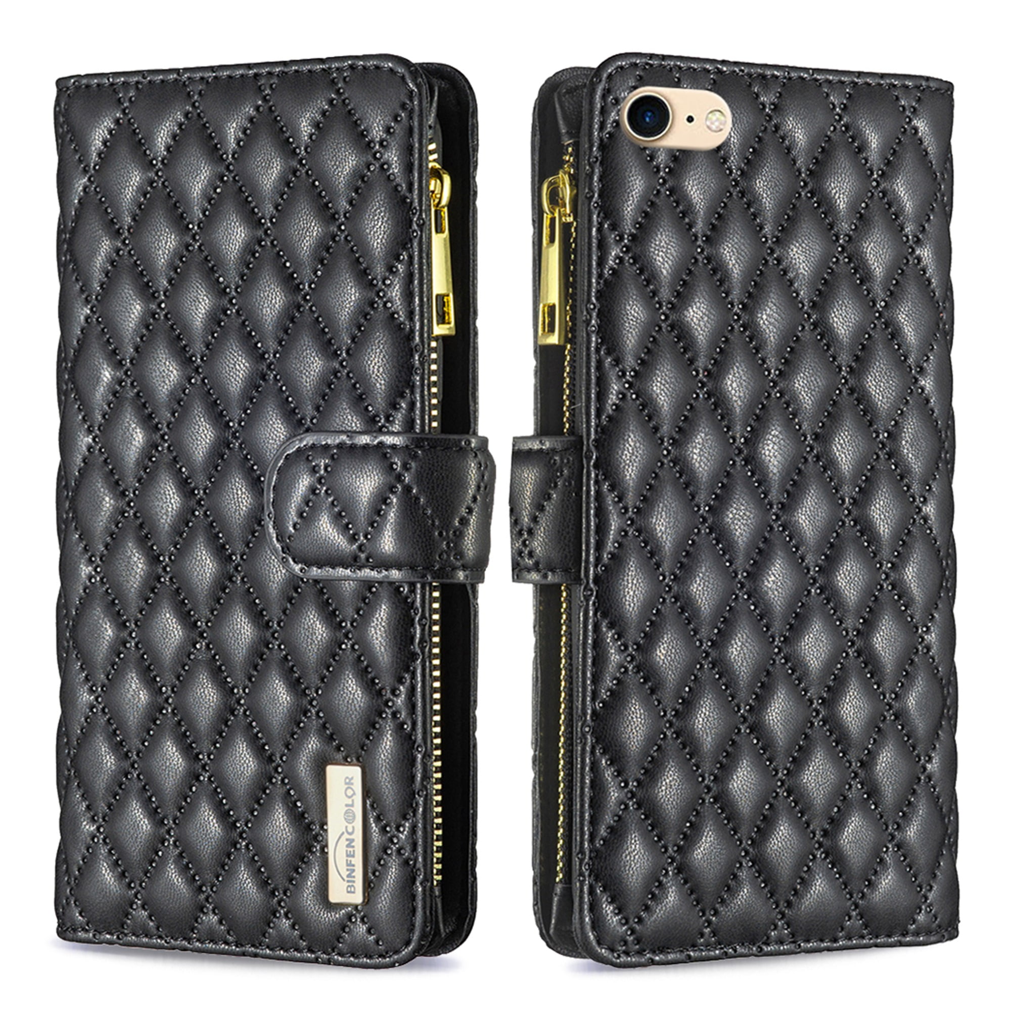 iPhone 7/8/SE 2nd/3rd Gen Women Wallet Case, Magnetic Leather Purse ...