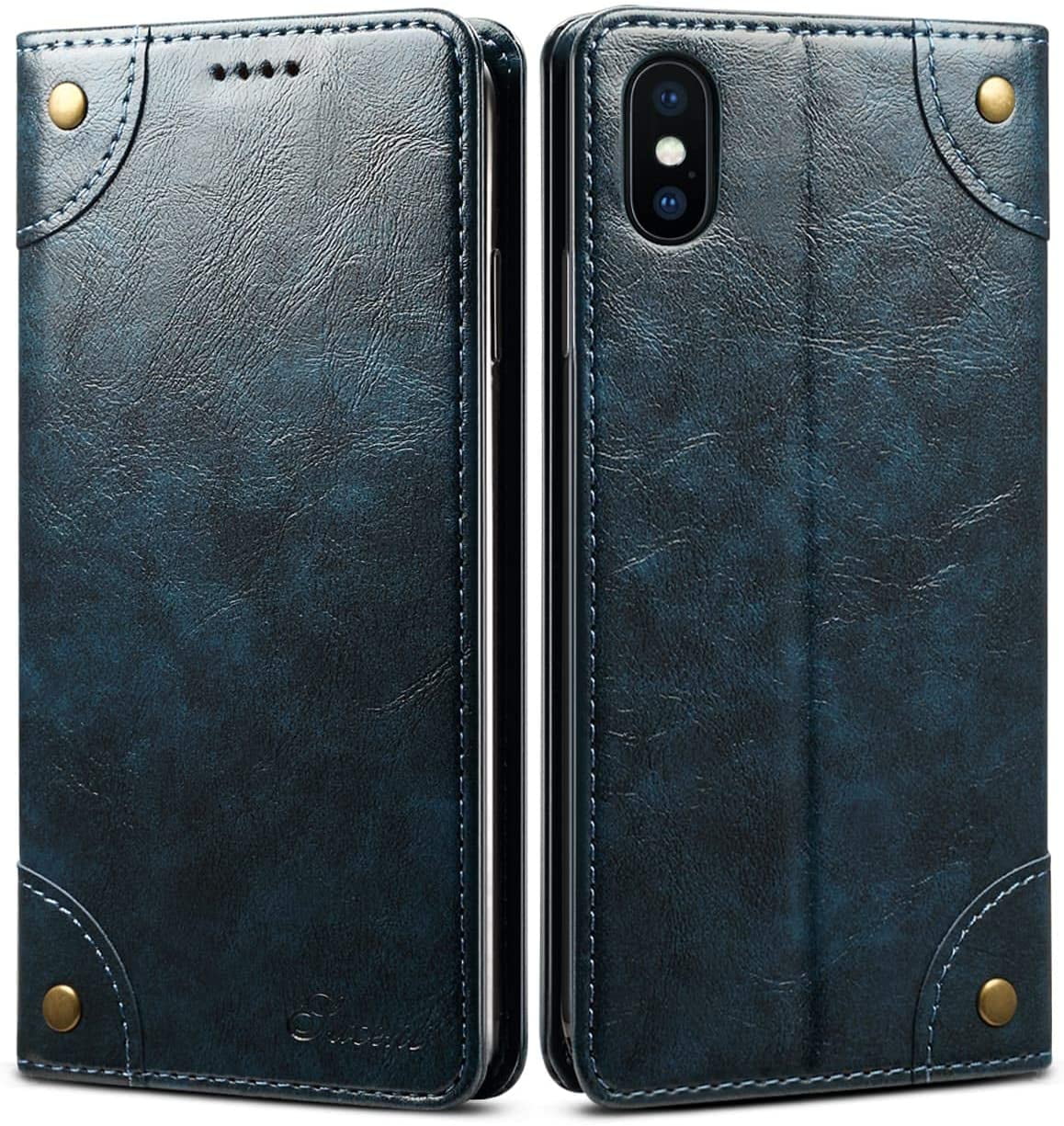 iPhone 8 Case, iPhone 7 Case, Leather Wallet Folio Case Book Design ...