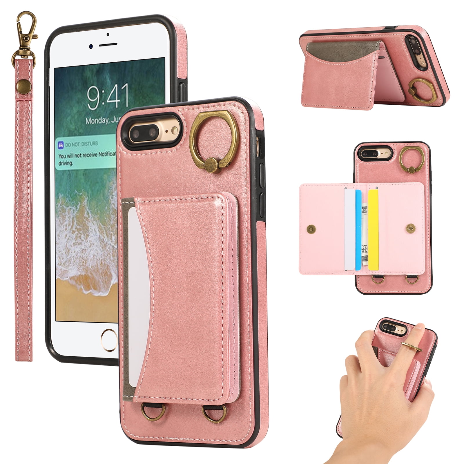for iPhone 8 Plus / iPhone 7 Plus Wallet Case with Card Slots, Hand ...