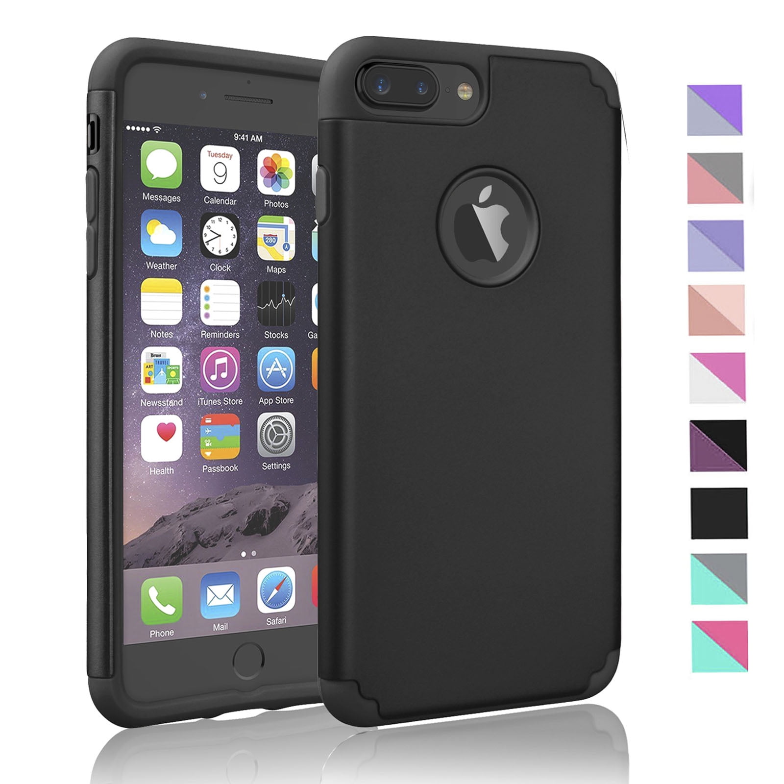 iPhone 8 Plus Case, iPhone 8 Plus 2017 Case,Njjex Shock Absorbing Hard ...