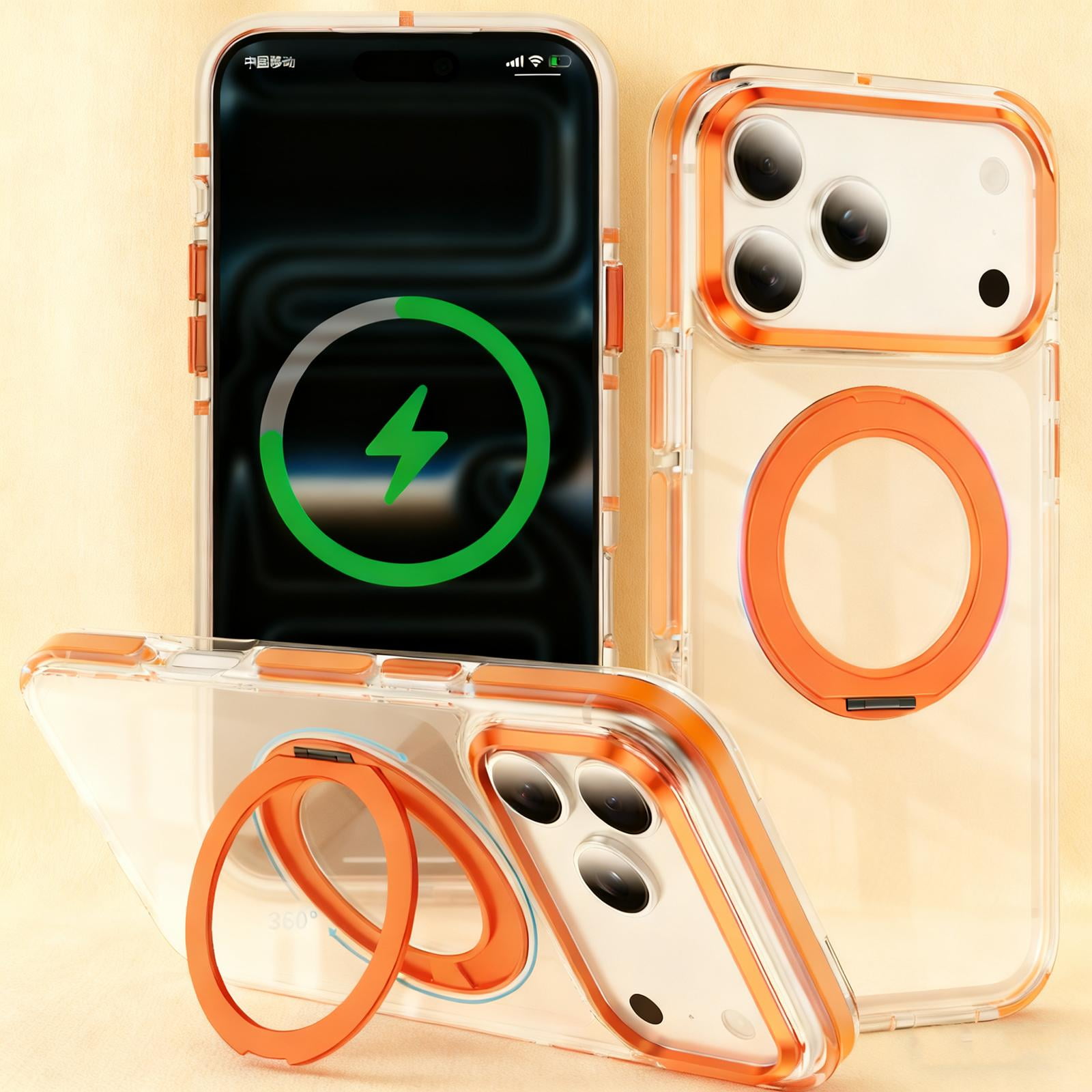 for iPhone Air Clear Case, with Rotatable Ring Stand, Compatible with ...