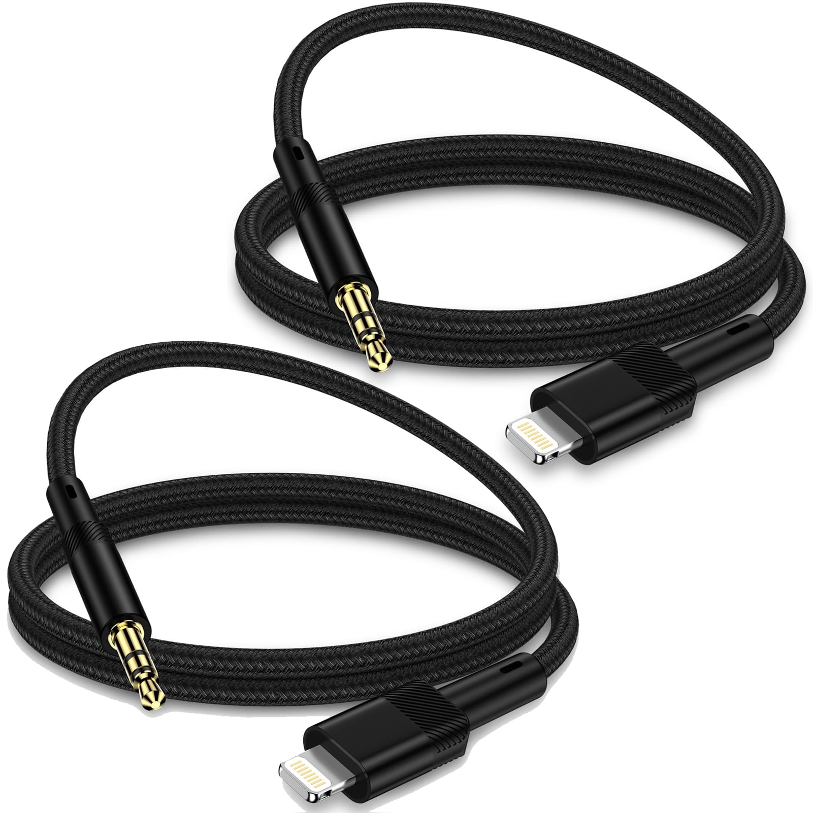 iPhone Aux Cord,Zacenei 2pack 3ft Lightning to 3.5mm Audio Cord Aux ...