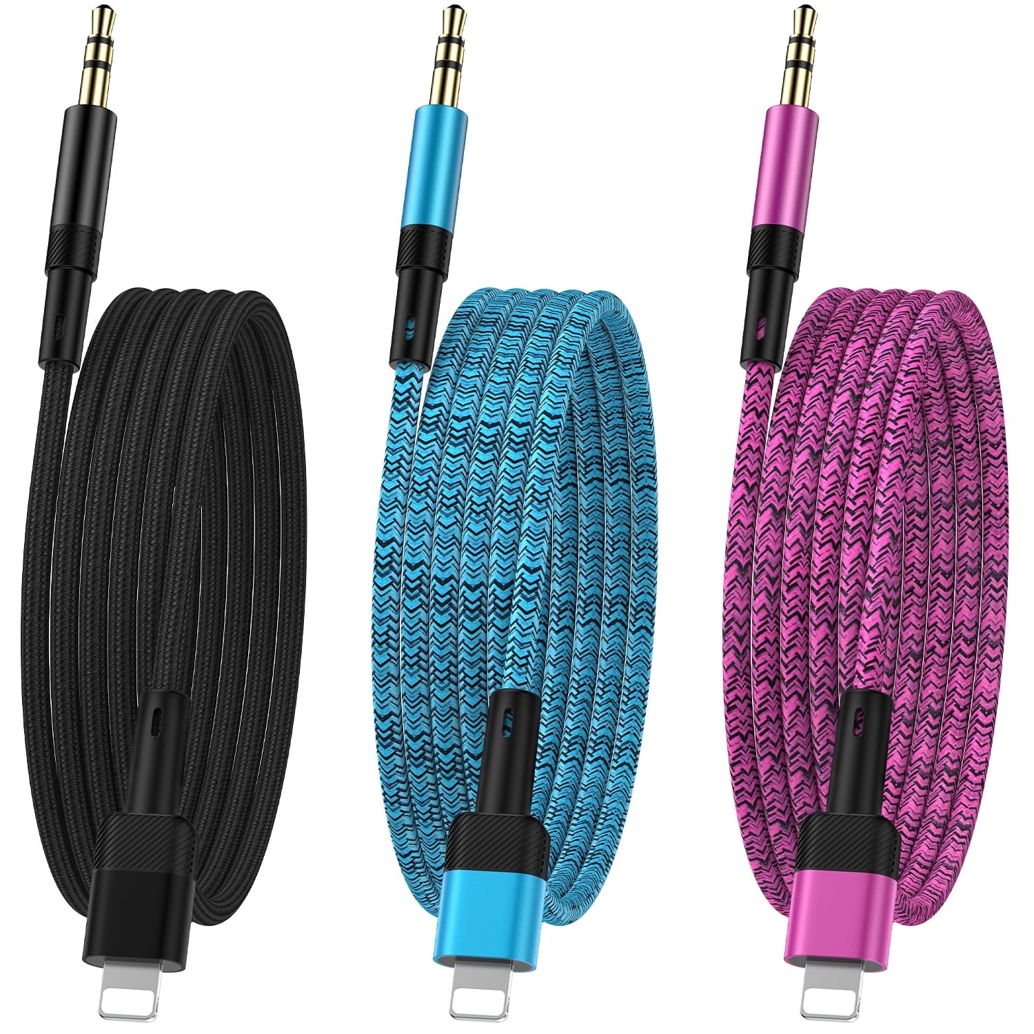 Zacenei iPhone Aux Cord, 3Pack 3ft Lightning to 3.5mm HiFi Audio ...