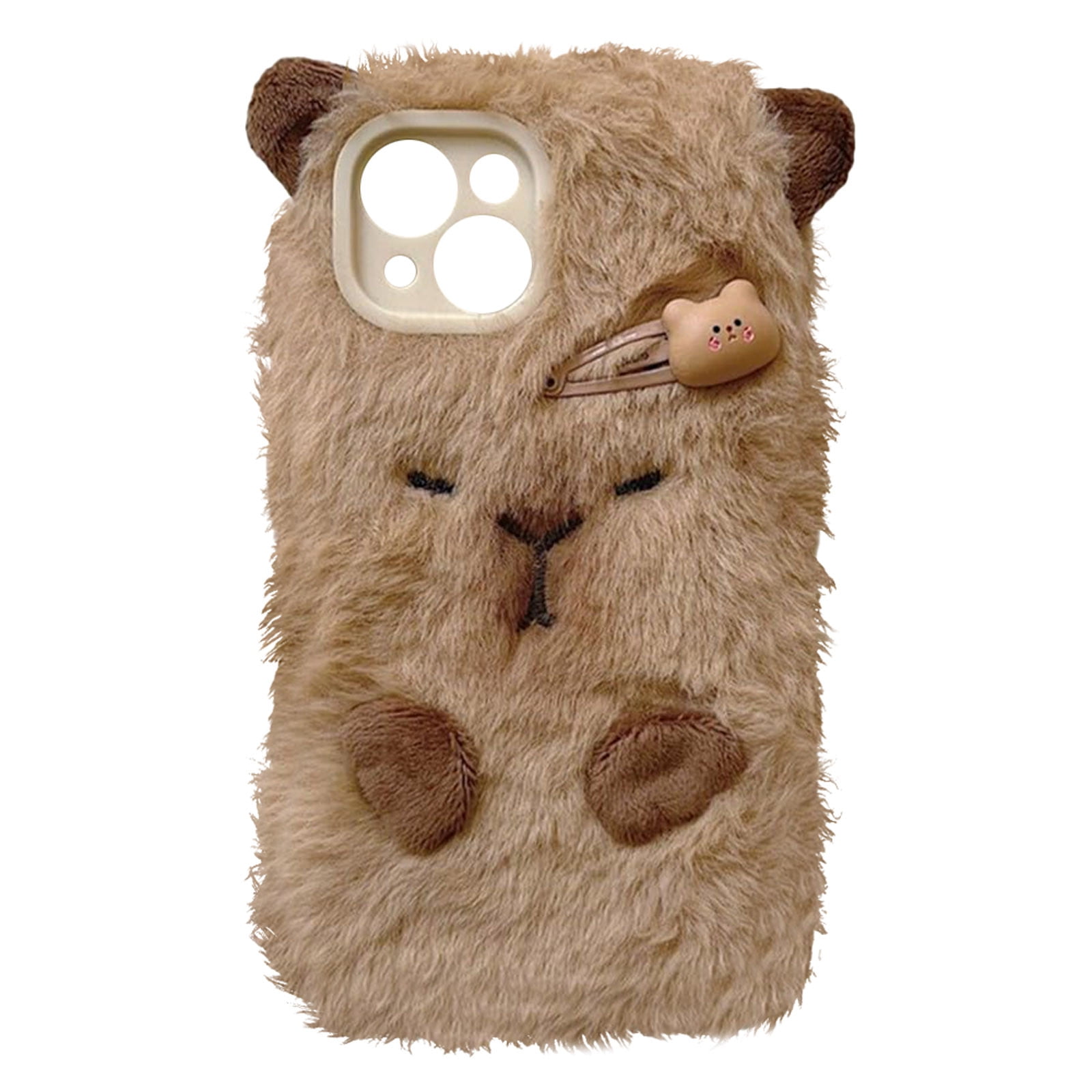 iPhone Capybara Fuzzy Case Plush Perfect Fit Comprehensive Protection ...