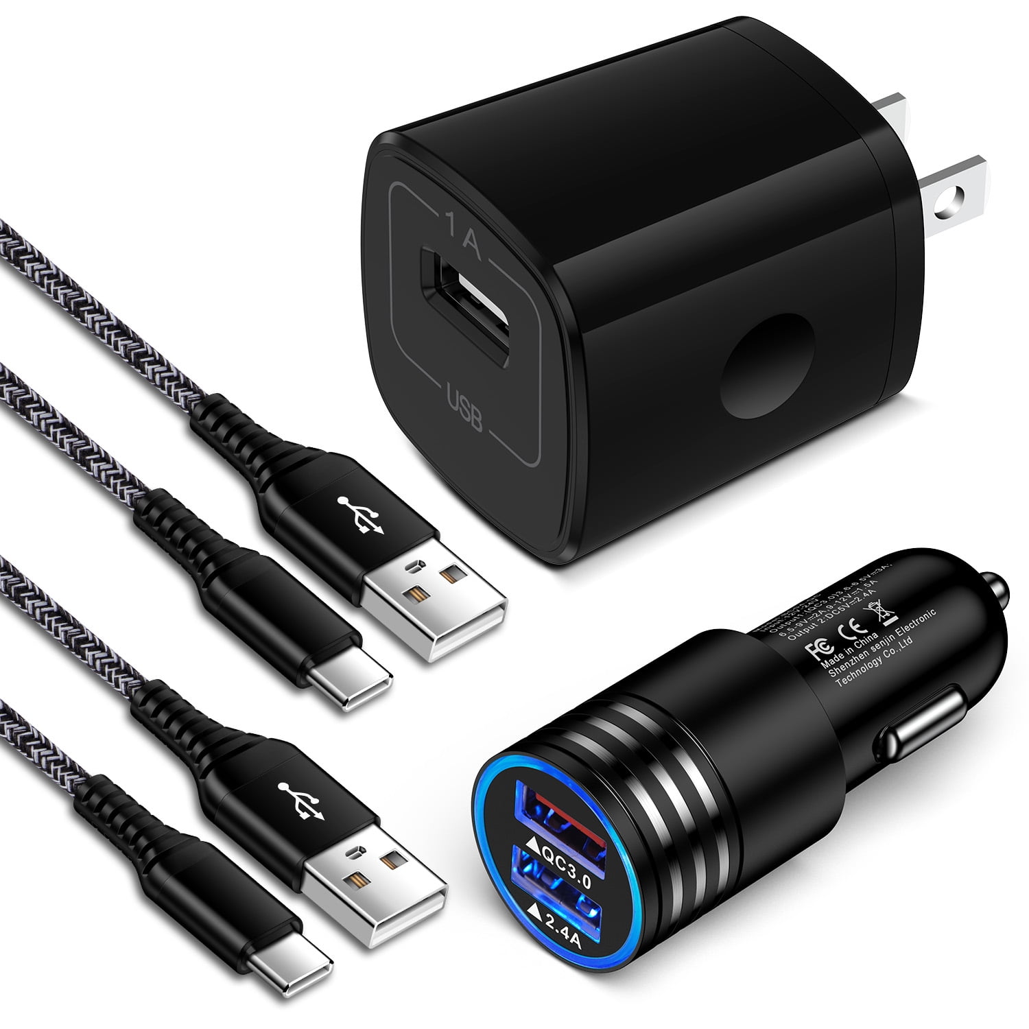 iPhone Car Charger,30W Dual Port USB Car Charger Adapter+5V/1A USB ...