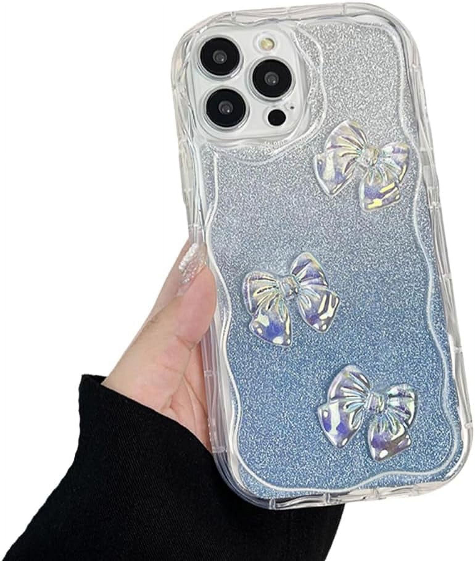 for iPhone Case,3D Bow Glitter Crystal Sparkle Sparkly Gradient Bumper ...