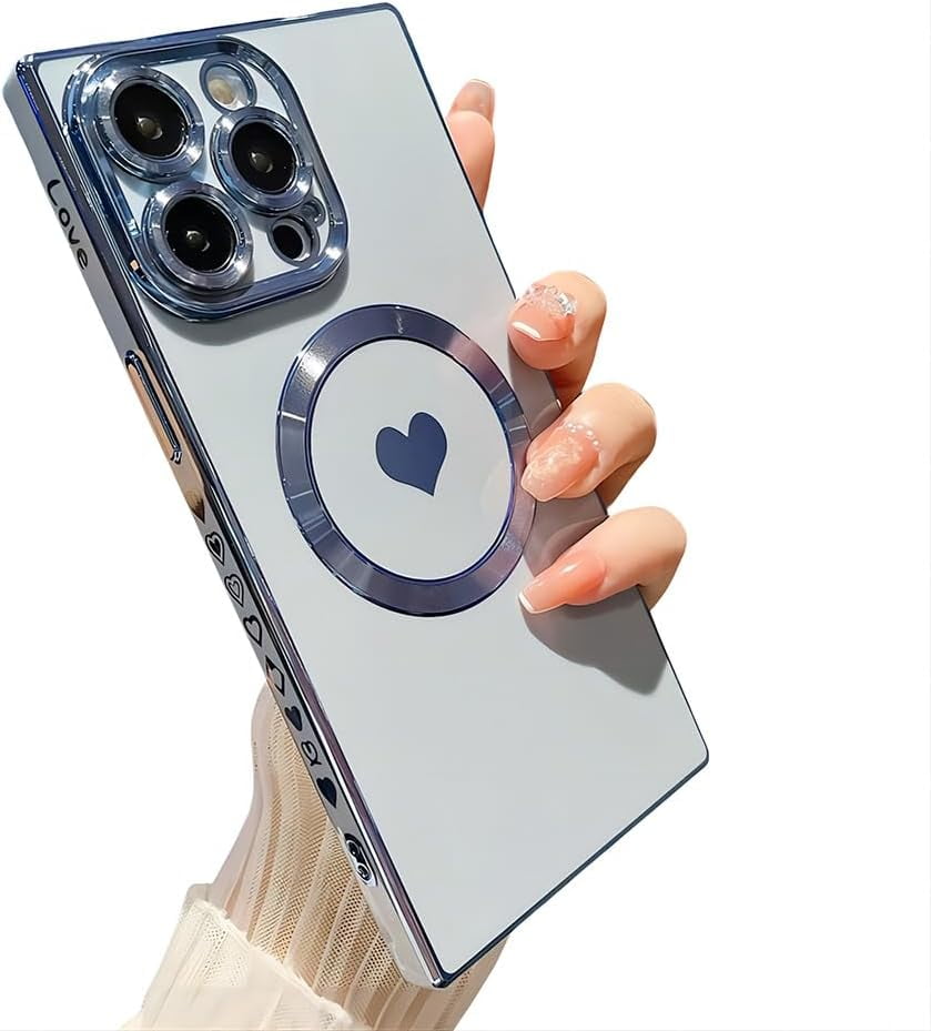 for iPhone Case,[Compatible with MagSafe] Luxury ElectroPlated Silicone ...